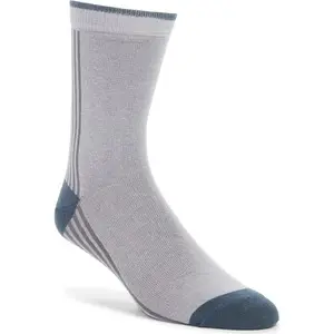 Nordstrom Stripe Cotton Blend Crew Socks - Grey Dapple