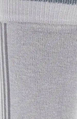 Nordstrom Stripe Cotton Blend Crew Socks - Grey Dapple