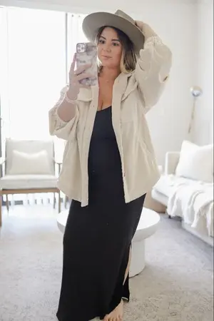 PINKBLUSH Ribbed Maxi Dress With Side Slits And V-neckline