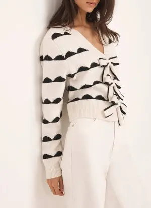 Mint Velvet Wool Blend Bow Detail Cardigan