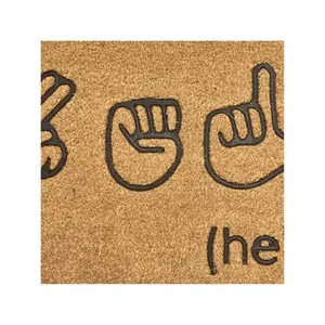 MDESIGN American Sign Language Asl Hello Coir Doormat