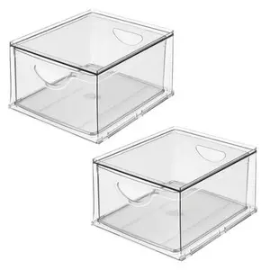 MDESIGN Stackable Storage Drawer For Pantry, Set Of 2 - Clear