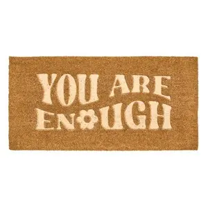 MDESIGN You Are Enough Coir Doormat For Outdoor/indoor Entrance - Natural