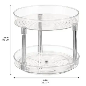 IDESIGN 9-inch Plastic 2-tier Lazy Susanset Of 2