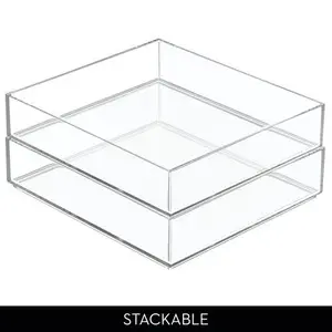 IDESIGN Plastic Makeup Drawer Organizer Trayset Of 4