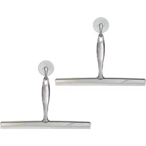 IDESIGN Shower Squeegee With Wall Hook, Set Of 2 - Clear