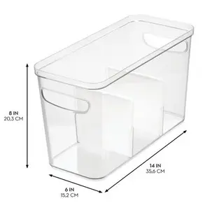 IDESIGN 3-section Divided Pantry Organizer Binset Of 4/white