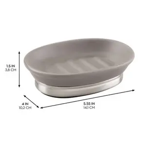 IDESIGN Ceramic Soap Dish For Bathroom Sink