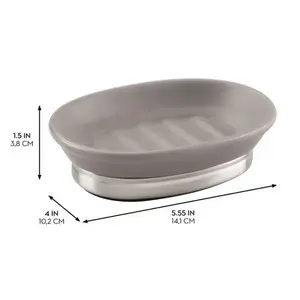 IDESIGN Ceramic Soap Dish For Bathroom Sink