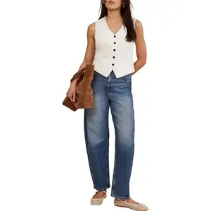 Mint Velvet Barrel Leg Jeans - Blue