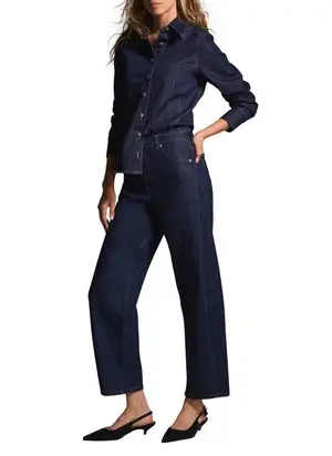 Mint Velvet Barrel Leg Jeans - Navy