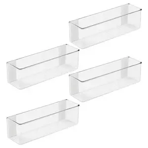 IDESIGN Adhesive Organizer Bin For Kitchenset Of 4 - Clear