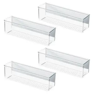 IDESIGN Magnetic Organizer Bins For Laundry Room Set Of 4 - Clear