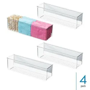 IDESIGN Magnetic Organizer Bins For Laundry Roomset Of 4 - Clear
