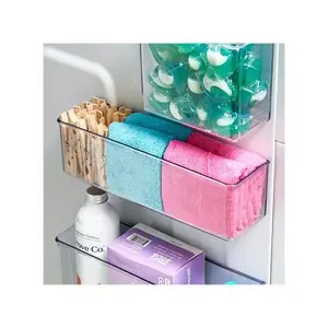 IDESIGN Magnetic Organizer Bins For Laundry Roomset Of 4 - Clear