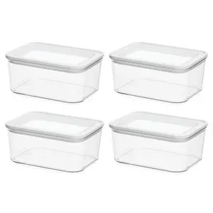 IDESIGN Small Airtight Canister With Erasable Labelset Of 4clear - Clear/white