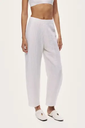 NOCTURNE Relaxed Linen Pants - White