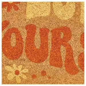 MDESIGN Love Yourself Scalloped Coir Rectangular Doormat