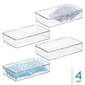 IDESIGN Stackable Hinged-lid Pantry Storage Boxset Of 4