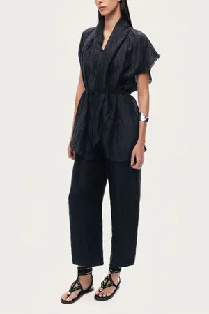 NOCTURNE Belted Vest - Black