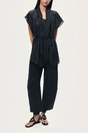 NOCTURNE Belted Vest - Black