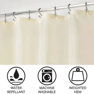 IDESIGN Solid Polyester Shower Curtain72" X 72"set Of 2