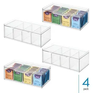 IDESIGN Set Of 4 Stackable 4-section Tea Storage Drawers