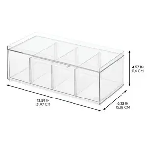 IDESIGN Set Of 4 Stackable 4-section Tea Storage Drawers