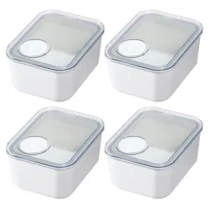 IDESIGN Small Canister With Removable Pour Capset Of 4 - White