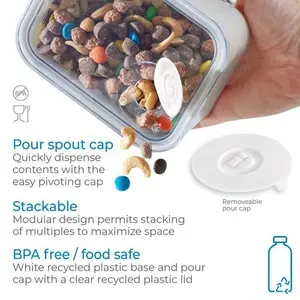 IDESIGN Small Canister With Removable Pour Capset Of 4white