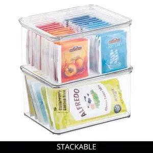 IDESIGN Stackable Hinged-lid Pantry Storage Boxset Of 6