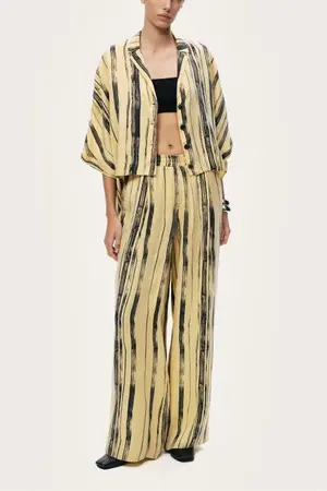 NOCTURNE Striped Wide-leg Pants