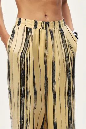 NOCTURNE Striped Wide-leg Pants