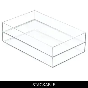 IDESIGN Set Of 4 Makeup Drawer Organizer Trays For Vanity