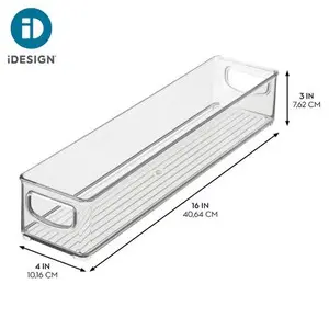 IDESIGN Stackable Pantry Storage Bins With Handles, Set Of 4