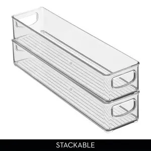 IDESIGN Stackable Pantry Storage Bins With Handles, Set Of 4