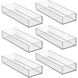 IDESIGN Plastic Makeup Drawer Organizer Trayset Of 6 - Clear