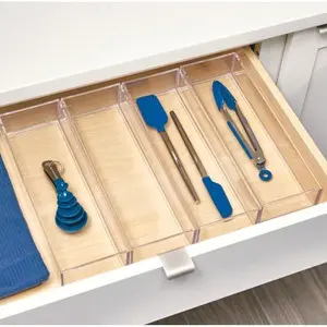 IDESIGN Plastic Makeup Drawer Organizer Trayset Of 6 - Clear