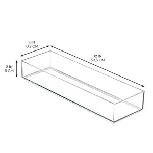IDESIGN Plastic Makeup Drawer Organizer Trayset Of 6 - Clear