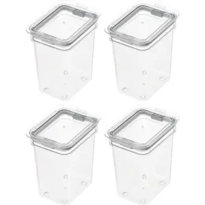 IDESIGN Small Food Storage Bin With Airtight Lidset Of 4 - Clear