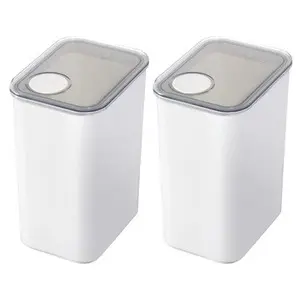 IDESIGN Large Canister With Removable Pour Capset Of 2 - White
