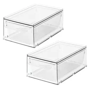 IDESIGN Stackable Kitchen Storage Drawerset Of 2 - Clear
