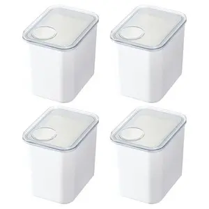 IDESIGN Medium Canister With Removable Pour Capset Of 4 - White