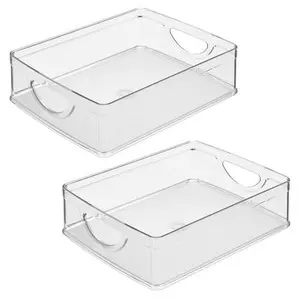 IDESIGN Stackable Pantry Bin With Handlesset Of 2made - Clear