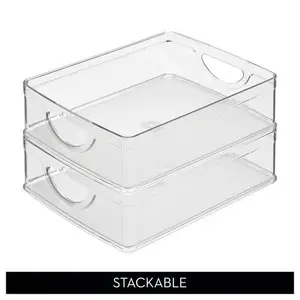 IDESIGN Stackable Pantry Bin With Handlesset Of 2made