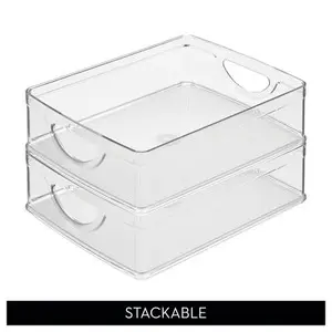 IDESIGN Stackable Pantry Bin With Handlesset Of 2made