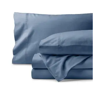 BARE HOME 100% Organic Cotton Flannel Sheet Set - Coronet Blue