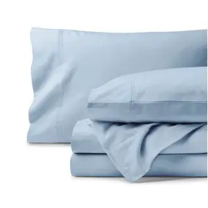 BARE HOME 100% Organic Cotton Flannel Sheet Set Light Blue