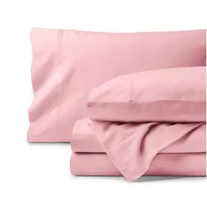 BARE HOME 100% Organic Cotton Flannel Sheet Set Light Pink