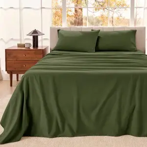 BARE HOME 100% Organic Cotton Flannel Sheet Setfull Xl - Cypress